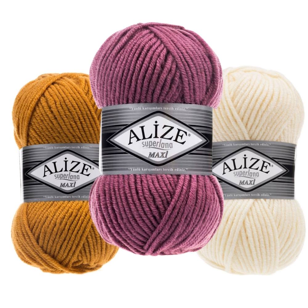 Alize Superlana Maxi Wool Yarn Hand Knitting, Crochet, Hobby Shopy,