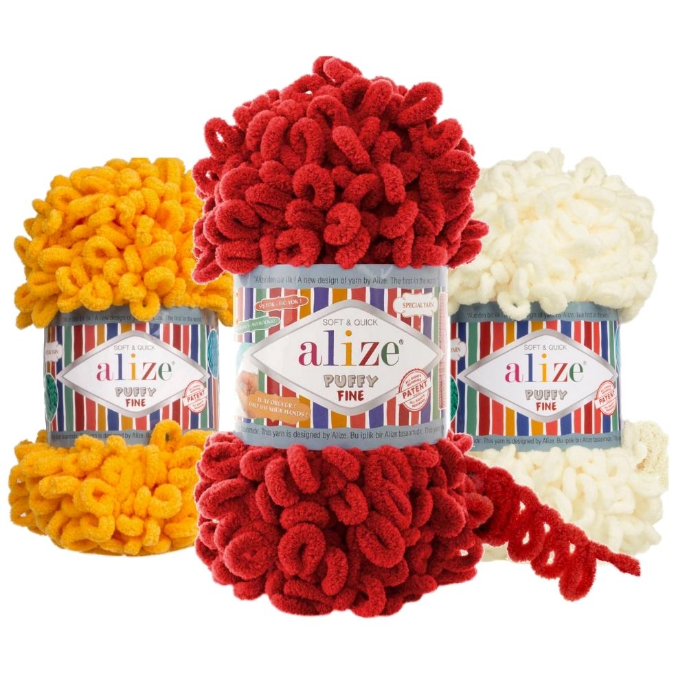 Alize Puffy Fine, Finger Knitting Yarn, Hobby Shopy Yarn Store, Turkish ...