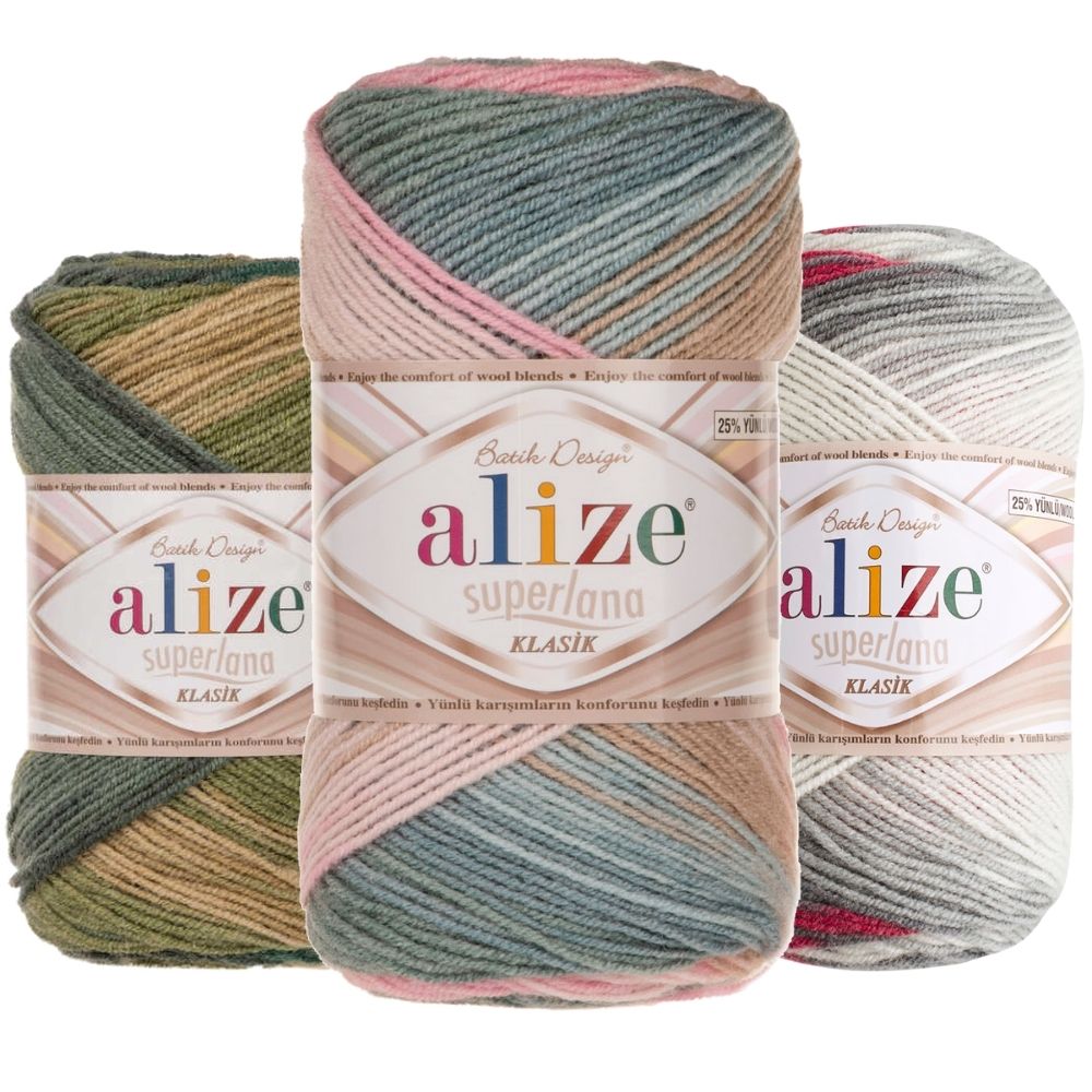 Alize Superlana Klasik Batik Yarn - Wool Hand Knitting, Crochet - Hobby ...